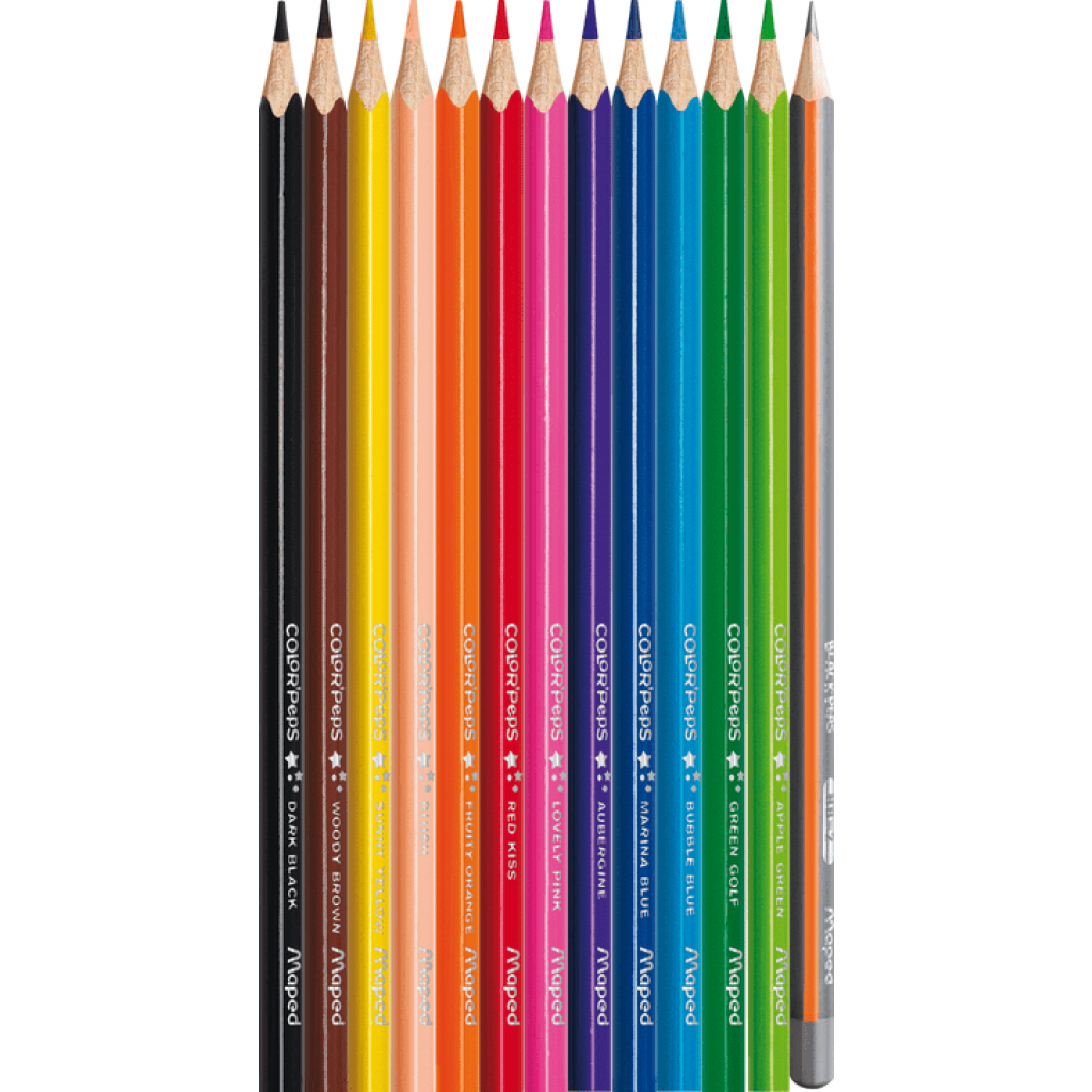 MAPED Colour Pencils Star Triangular 12s +Graphite Pencil