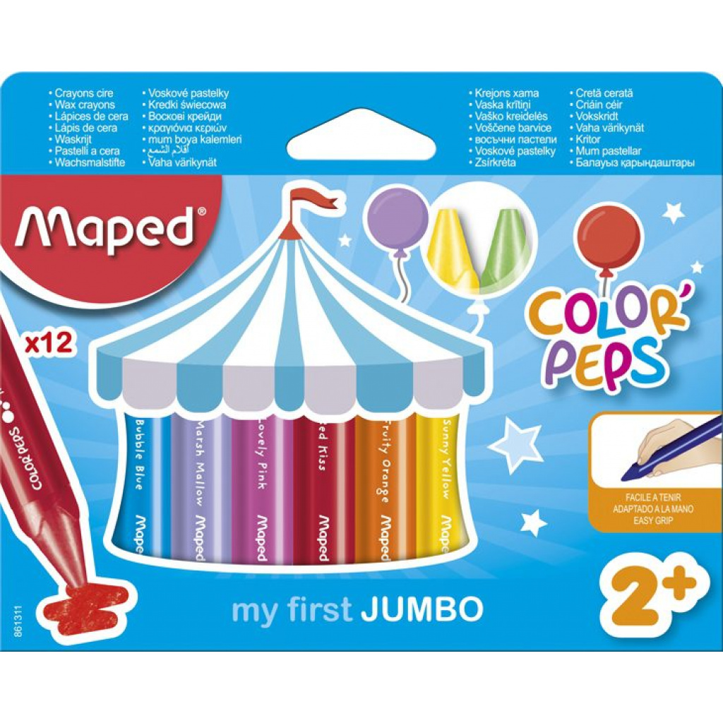 MAPED Wax Crayons Color’Peps Triangular Jumbo 12’s - Maped Helix SA