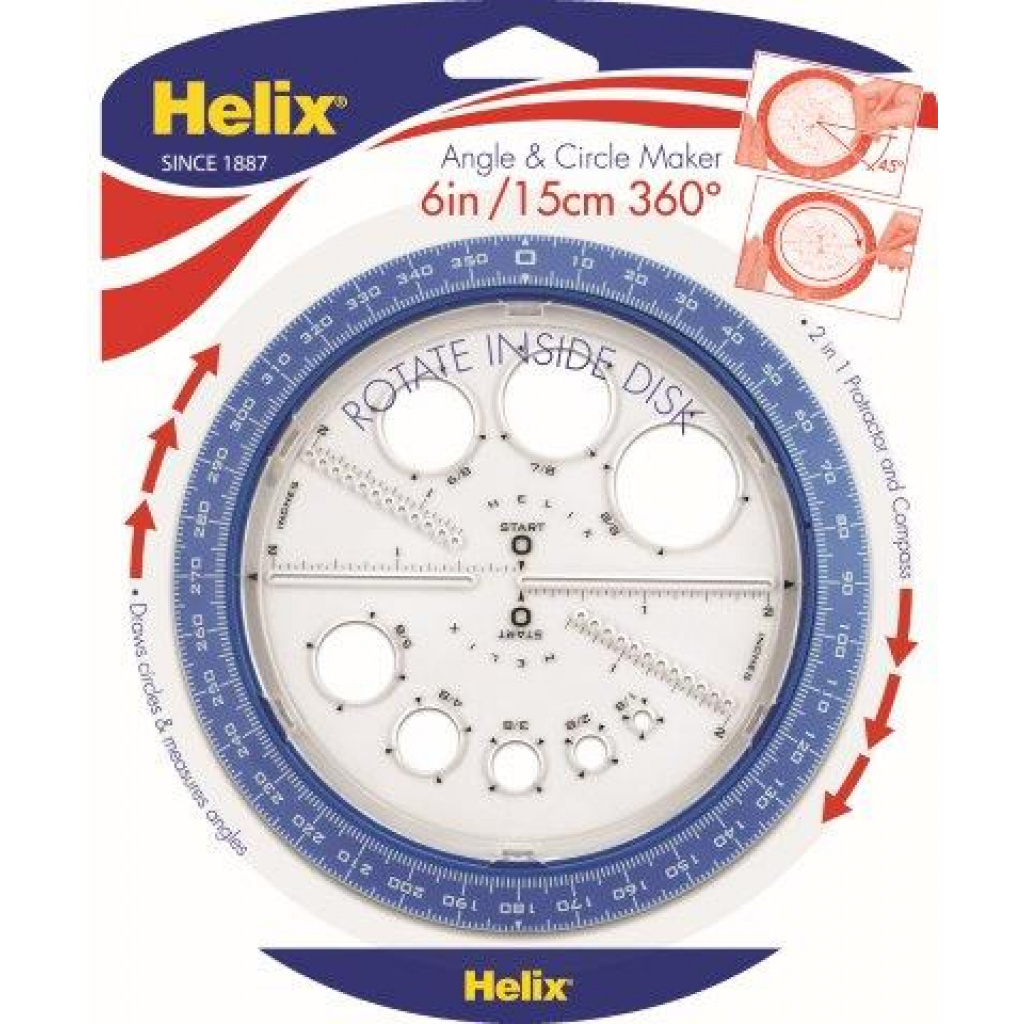 HELIX Template Angle & Circle Maker – Assorted Colours - Maped Helix SA