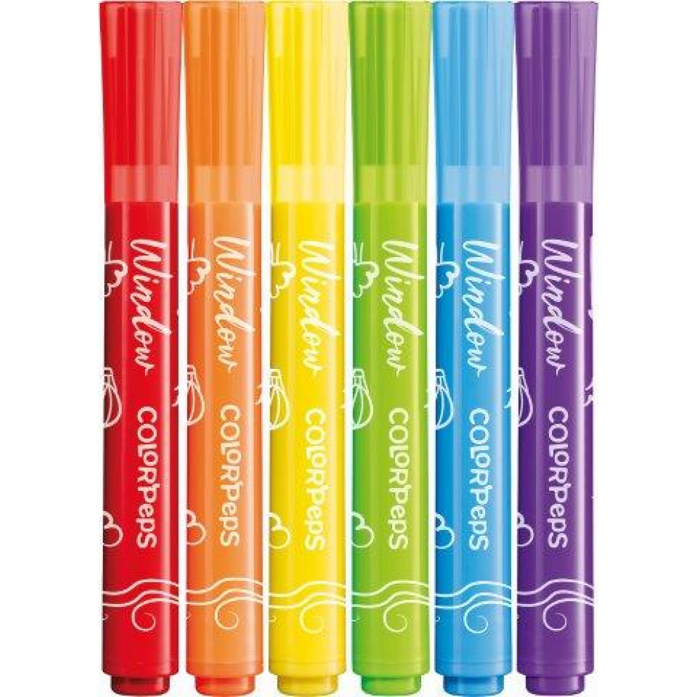 Maped Windowcloth Felt Tip Markers – 6 Washable Colours