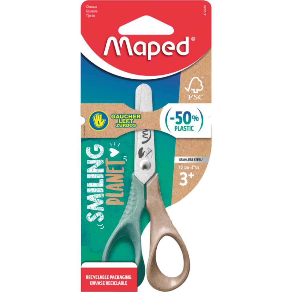 MAPED Smiling Planet Scissor 12cm Left Handed FSC - Maped Helix SA