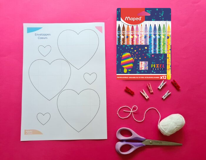 Garland of heart-shaped envelopes for Valentine’s Day - Maped Helix SA