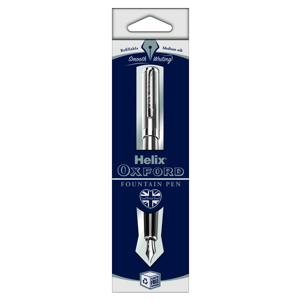 HELIX OXFORD Fountain Pen Blue Ink – Stainless Steel - Maped Helix SA