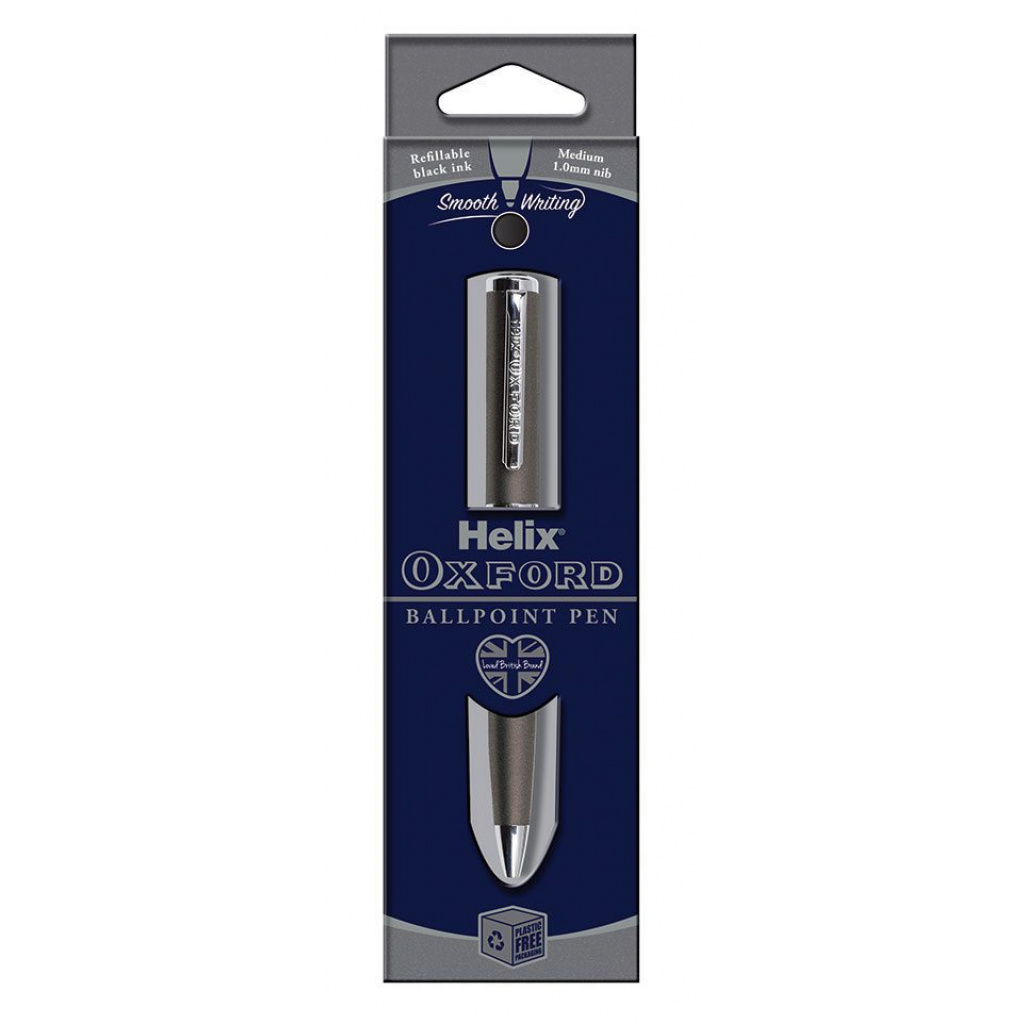 HELIX OXFORD Ballpen Medium Black Ink – Stainless Steel - Maped Helix SA