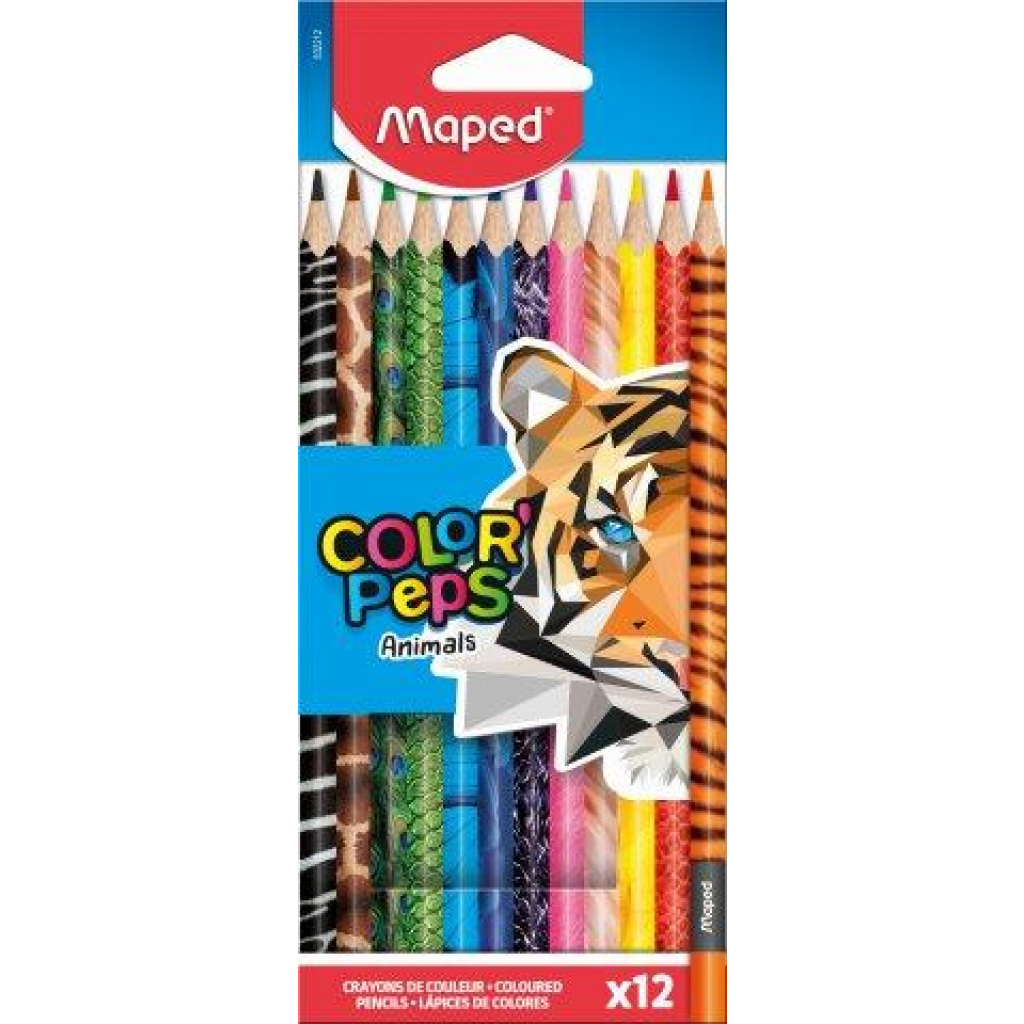 MAPED Colour Pencils Animal Triangular 12’s - Maped Helix SA