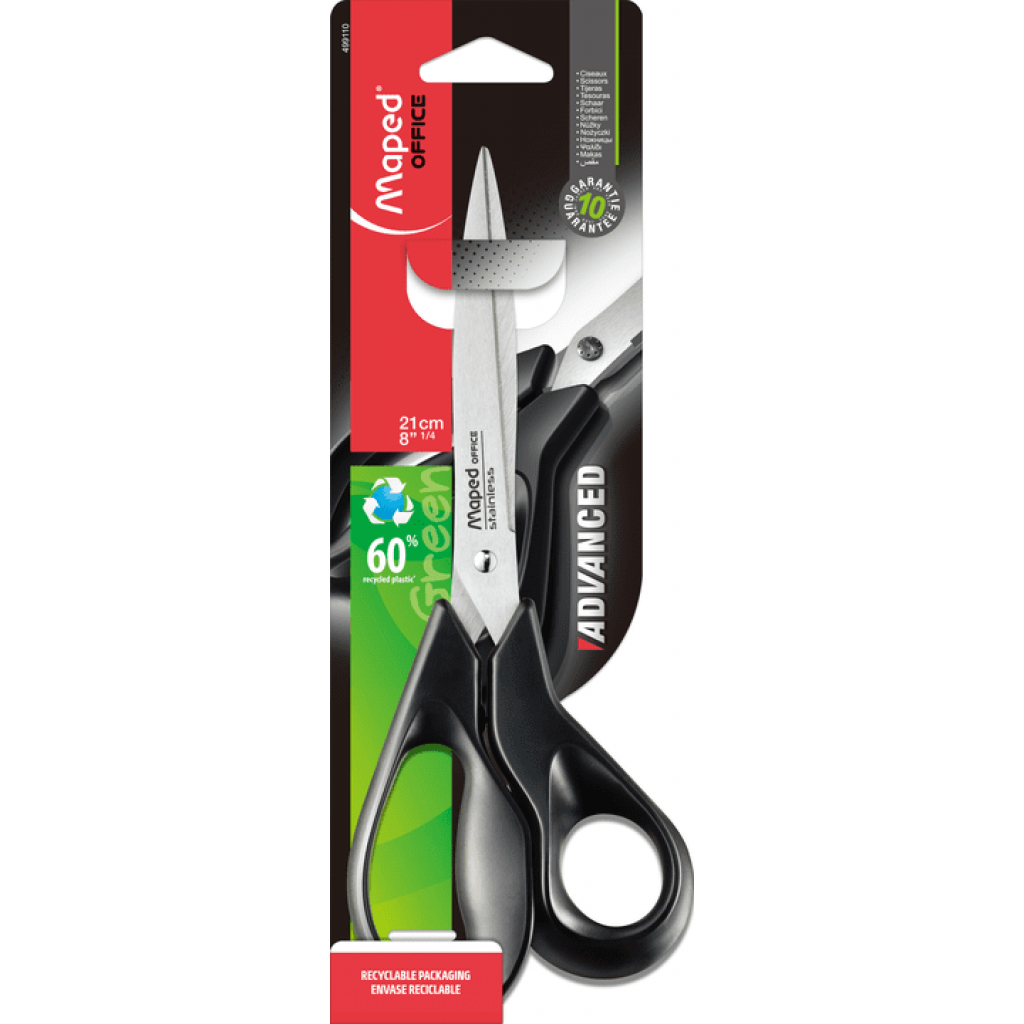 MAPED Scissors 21cm Advanced Green Black Handle - Maped Helix SA