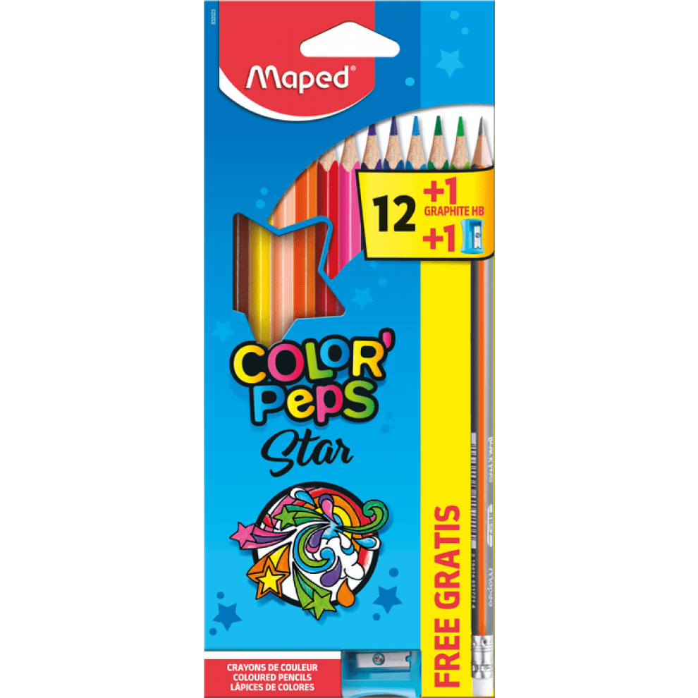 MAPED Colour Pencils Star Triangular 12’s +Graphite Pencil - Maped Helix SA