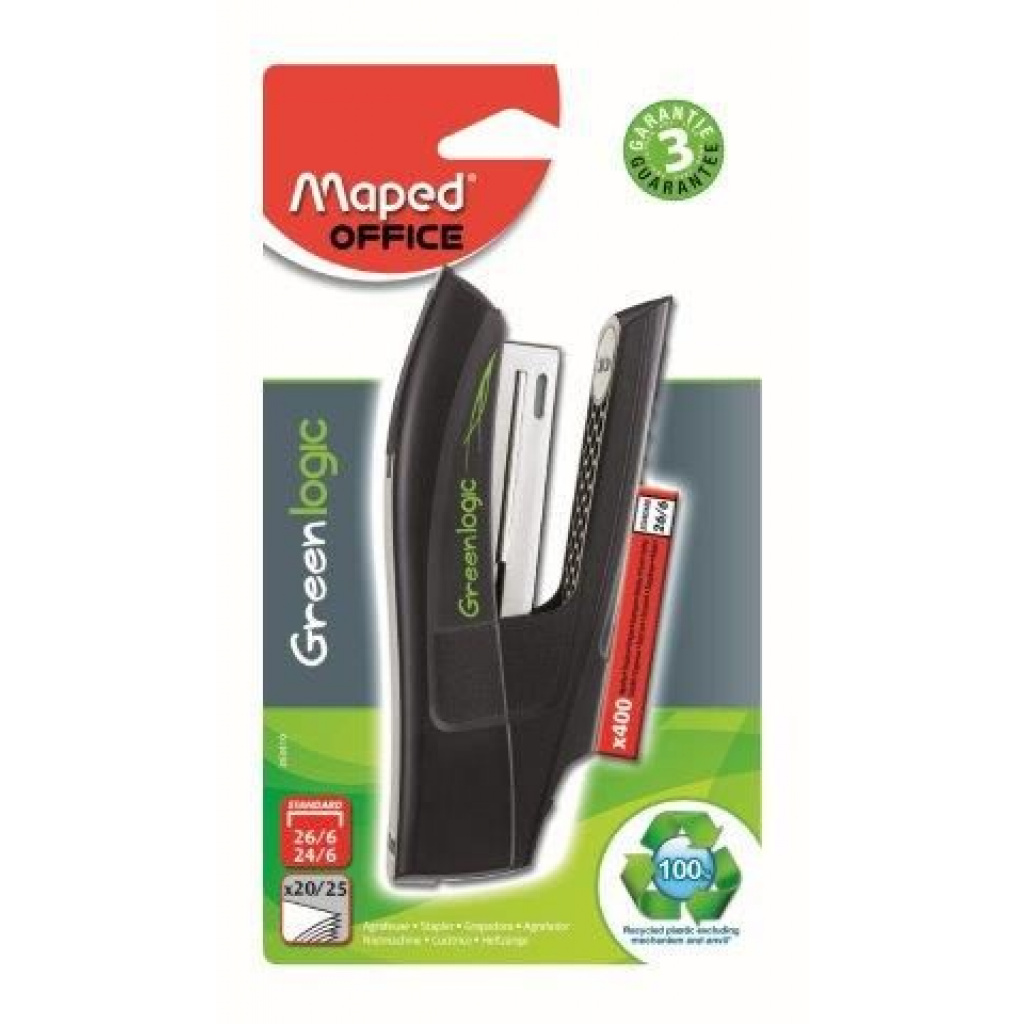 MAPED Greenlogic Stapler Half Strip 25 Sheet + Staples - Maped Helix SA