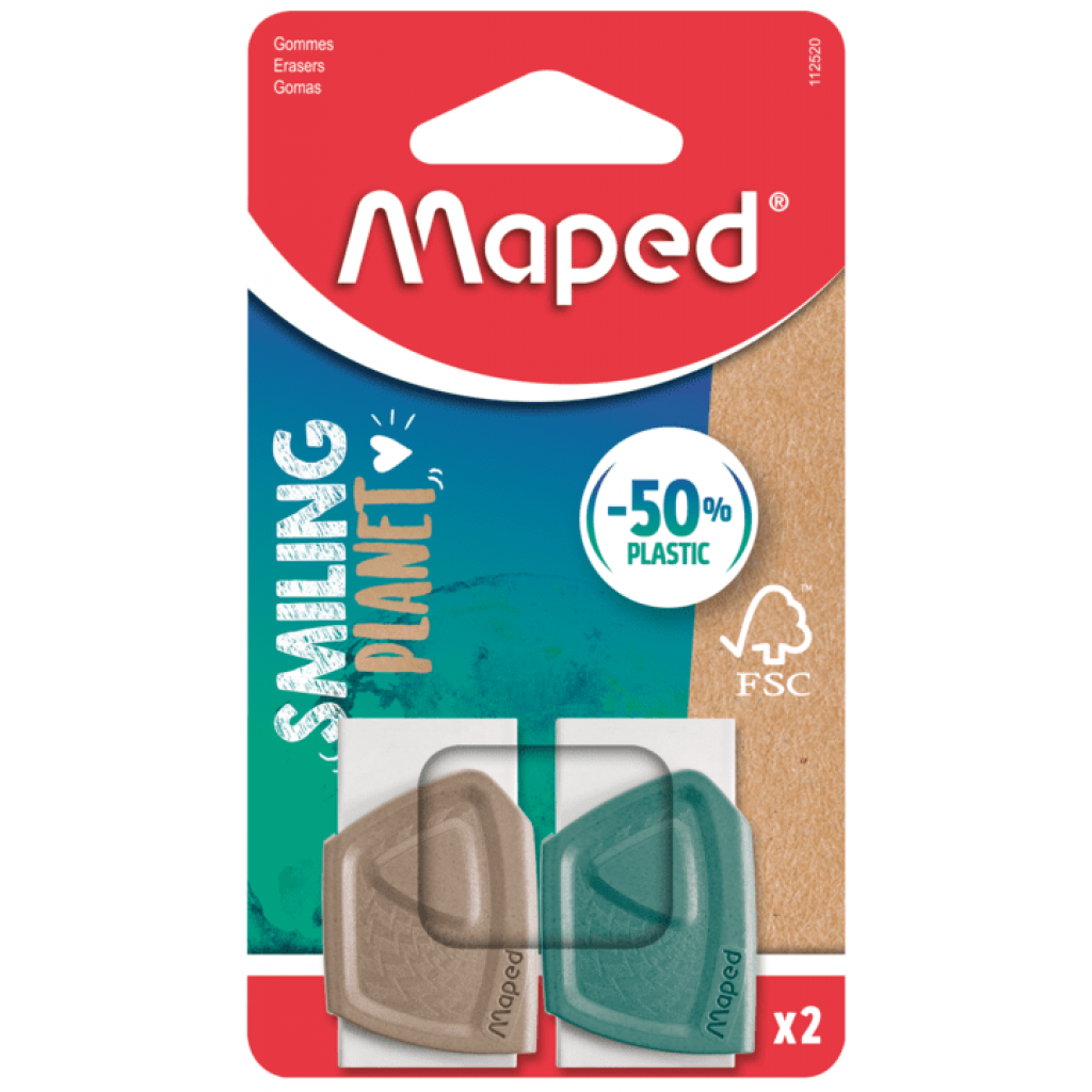 MAPED Smiling Planet Eraser Precision FSC 2’s - Maped Helix SA